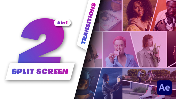 Multiscreen Transitions - 2 Split Screen, After Effects Project Files